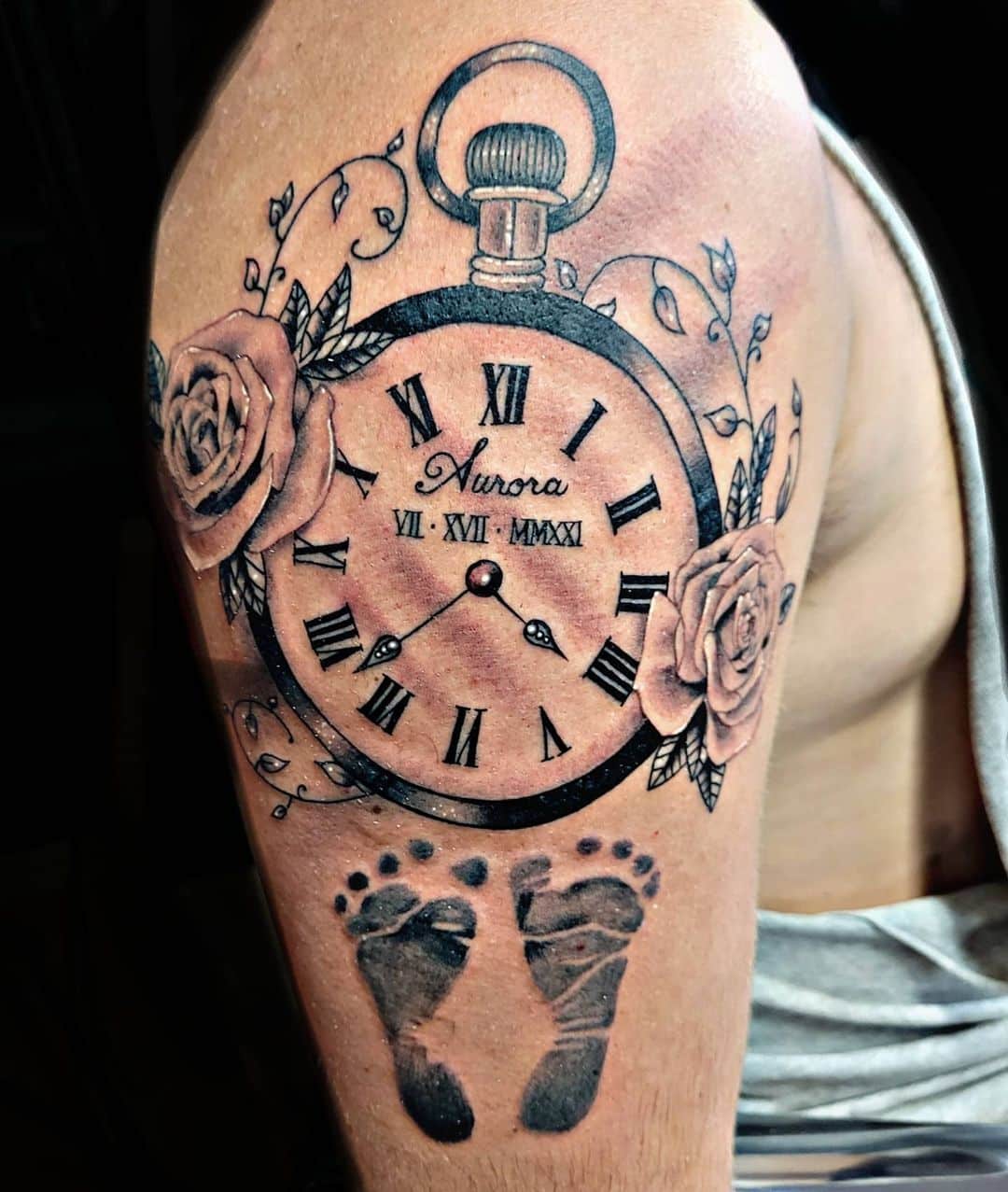 20 Birth Clock Tattoo Ideas To Celebrate That Special Bond