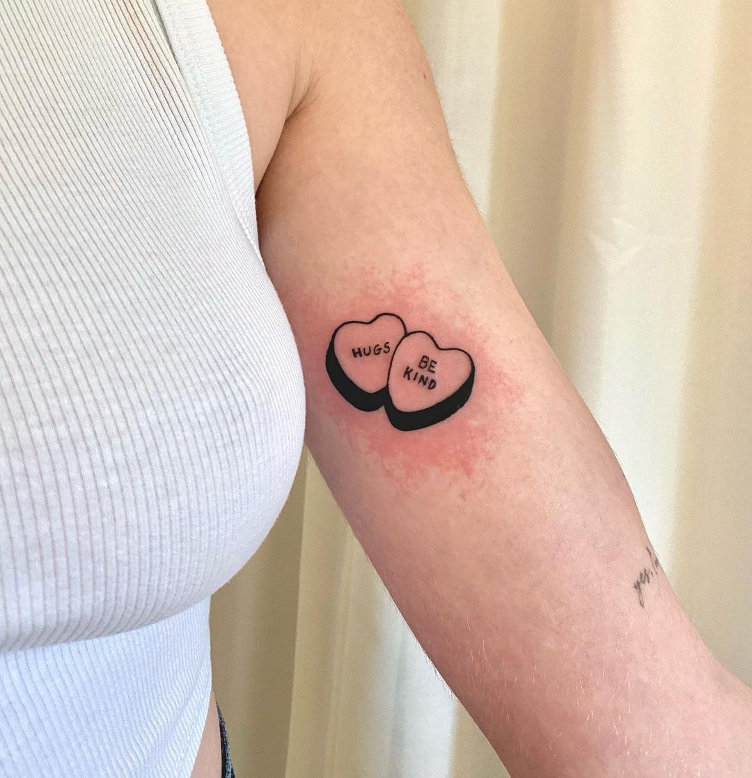 22 Cute Candy Heart Tattoos To Inspire Your Next Ink
