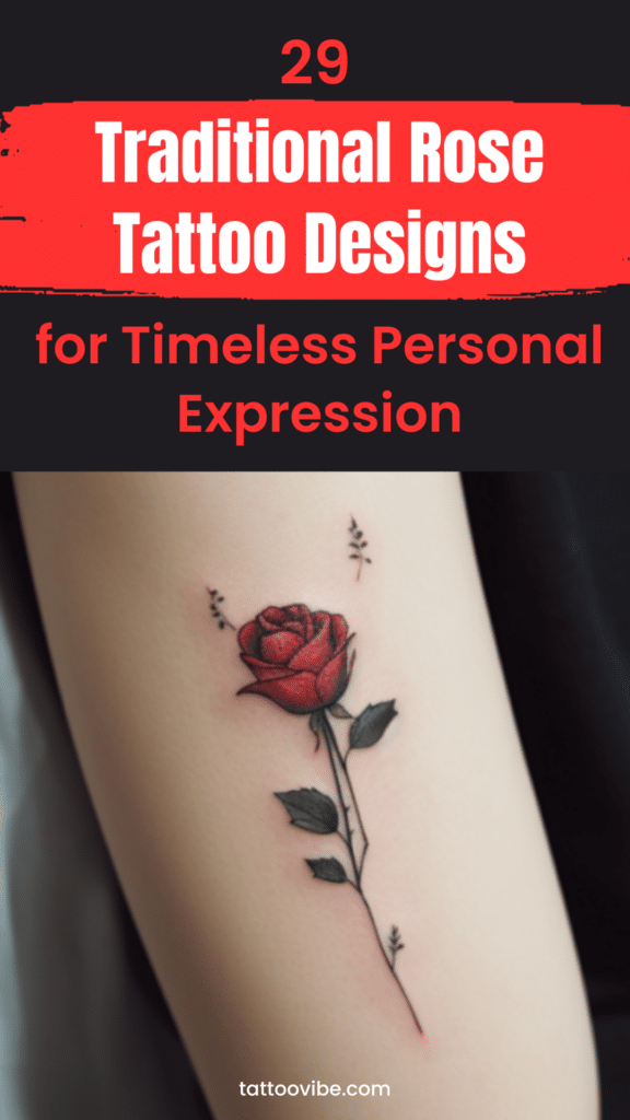 29 Traditional Rose Tattoo Designs for Timeless Personal Expression