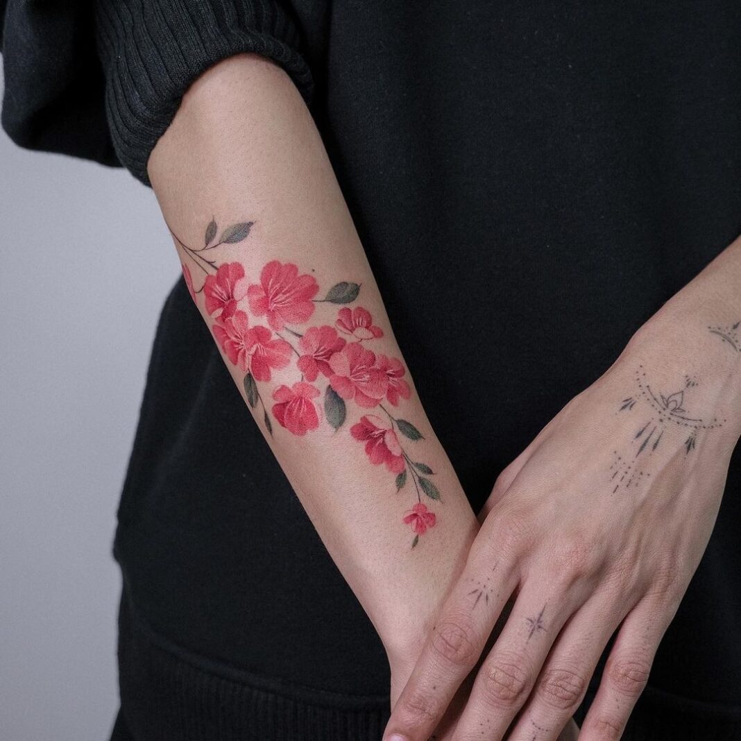 24 Cherry Blossom Tattoos For The Fragile Beauty Of Nature