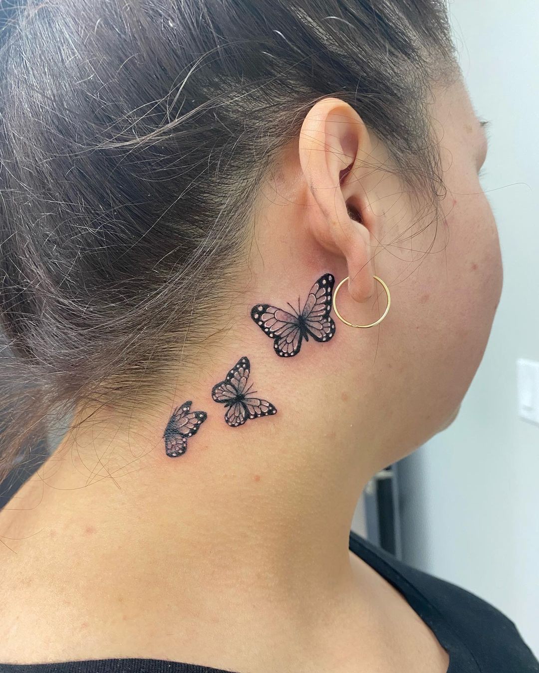 24 Creative And Cool Butterfly Tattoo Behind The Ear Ideas
