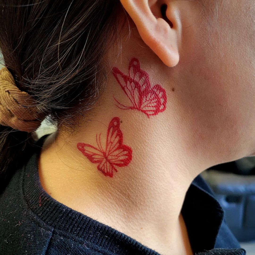 24 Creative And Cool Butterfly Tattoo Behind The Ear Ideas
