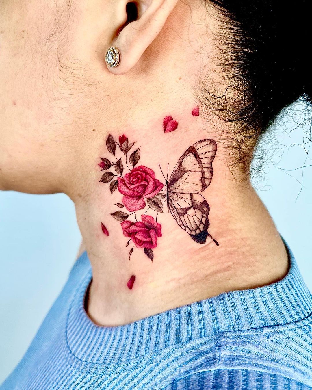 24 Creative And Cool Butterfly Tattoo Behind The Ear Ideas