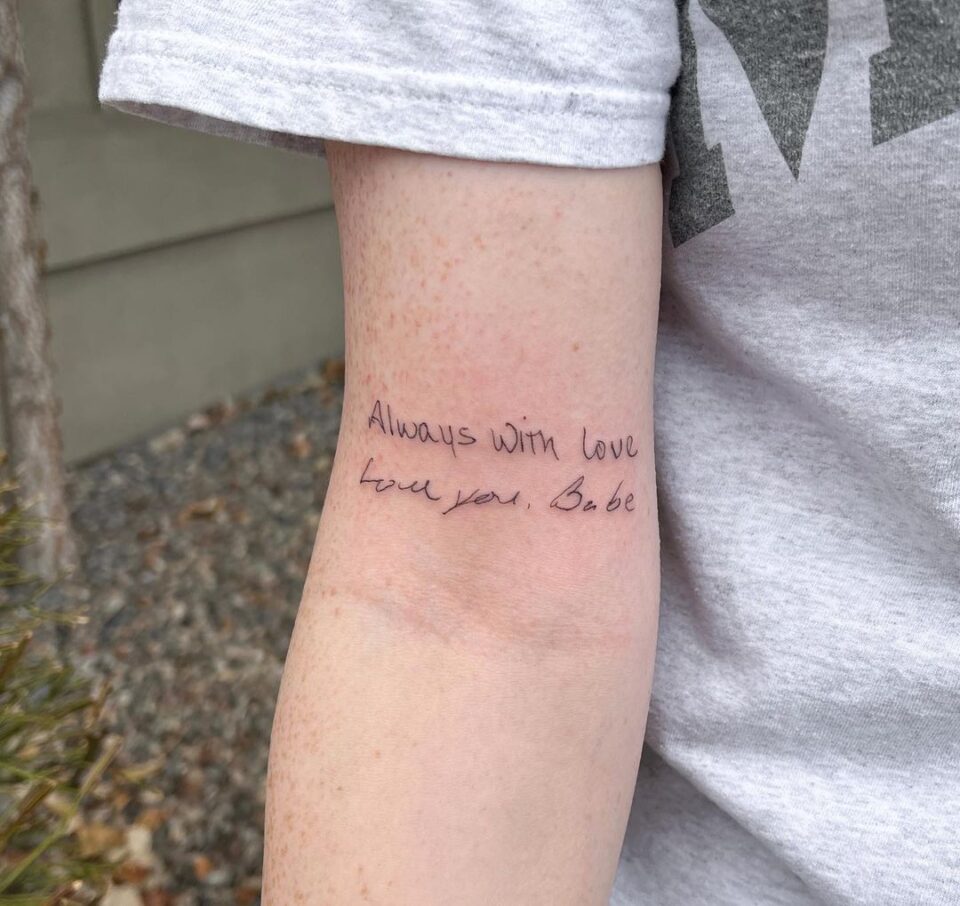 25 Hearty Handwriting Tattoos That Will Last You A Lifetime