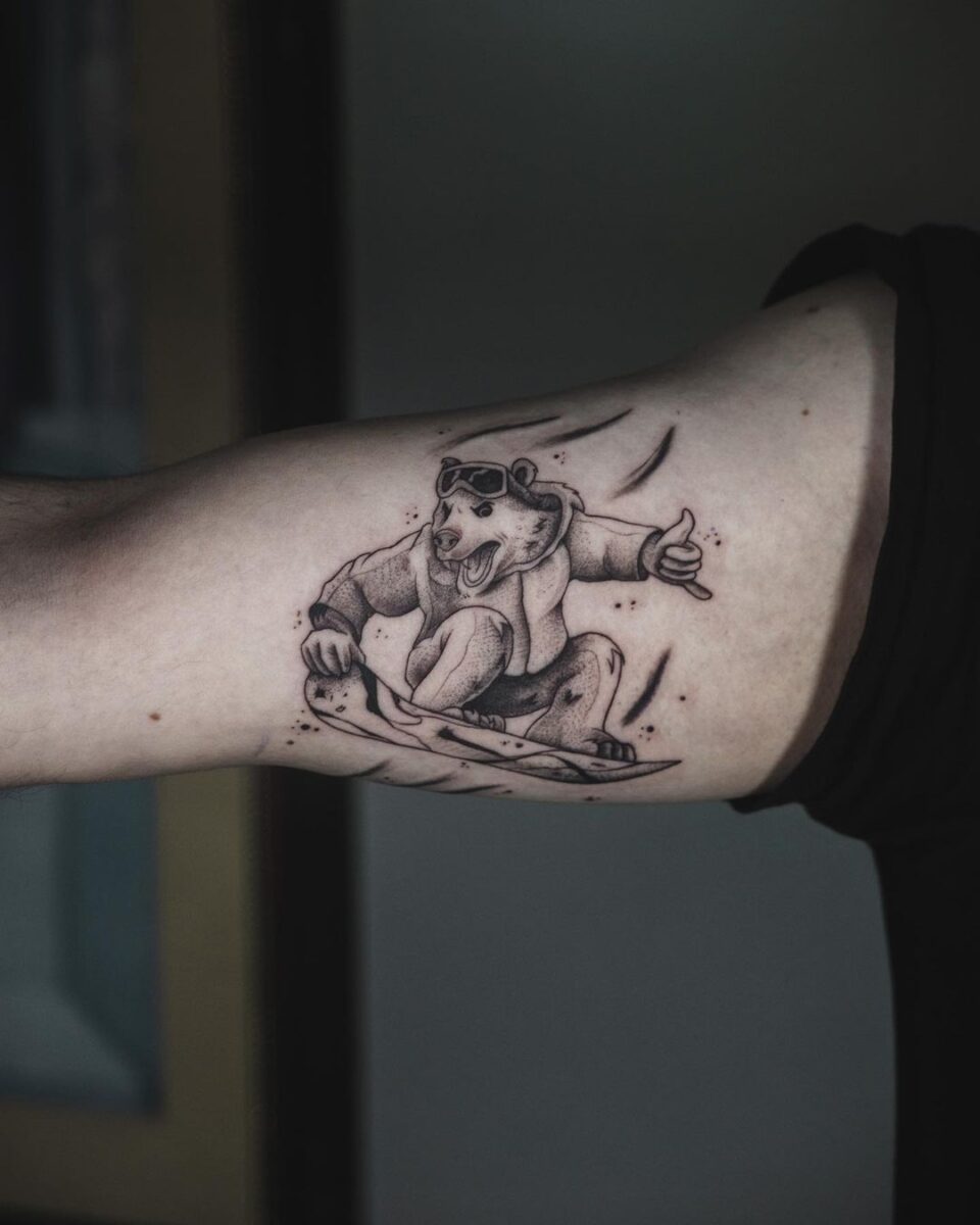 25 Snowboard Tattoos For The Winter Sports Lovers
