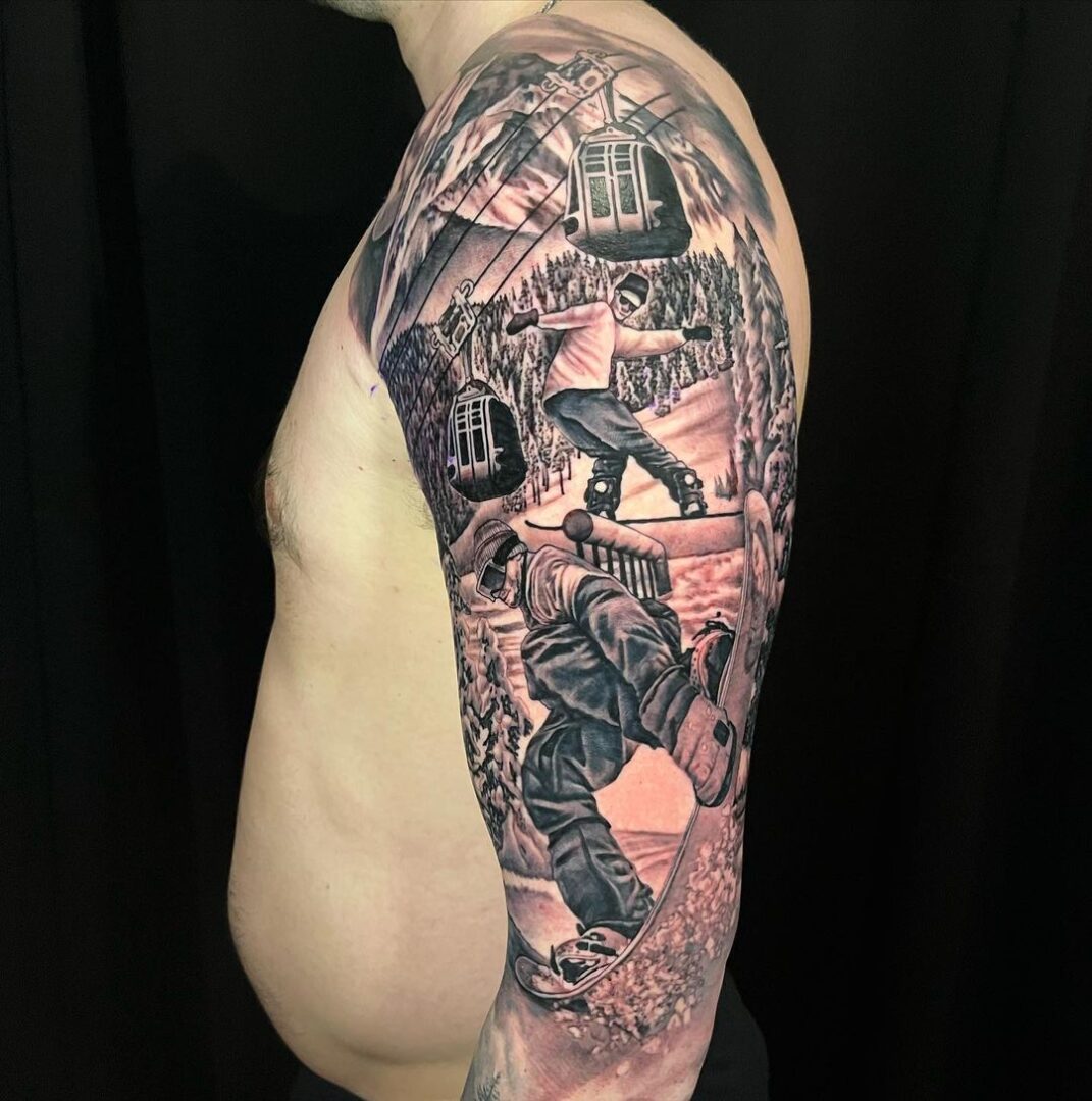 25 Snowboard Tattoos For The Winter Sports Lovers