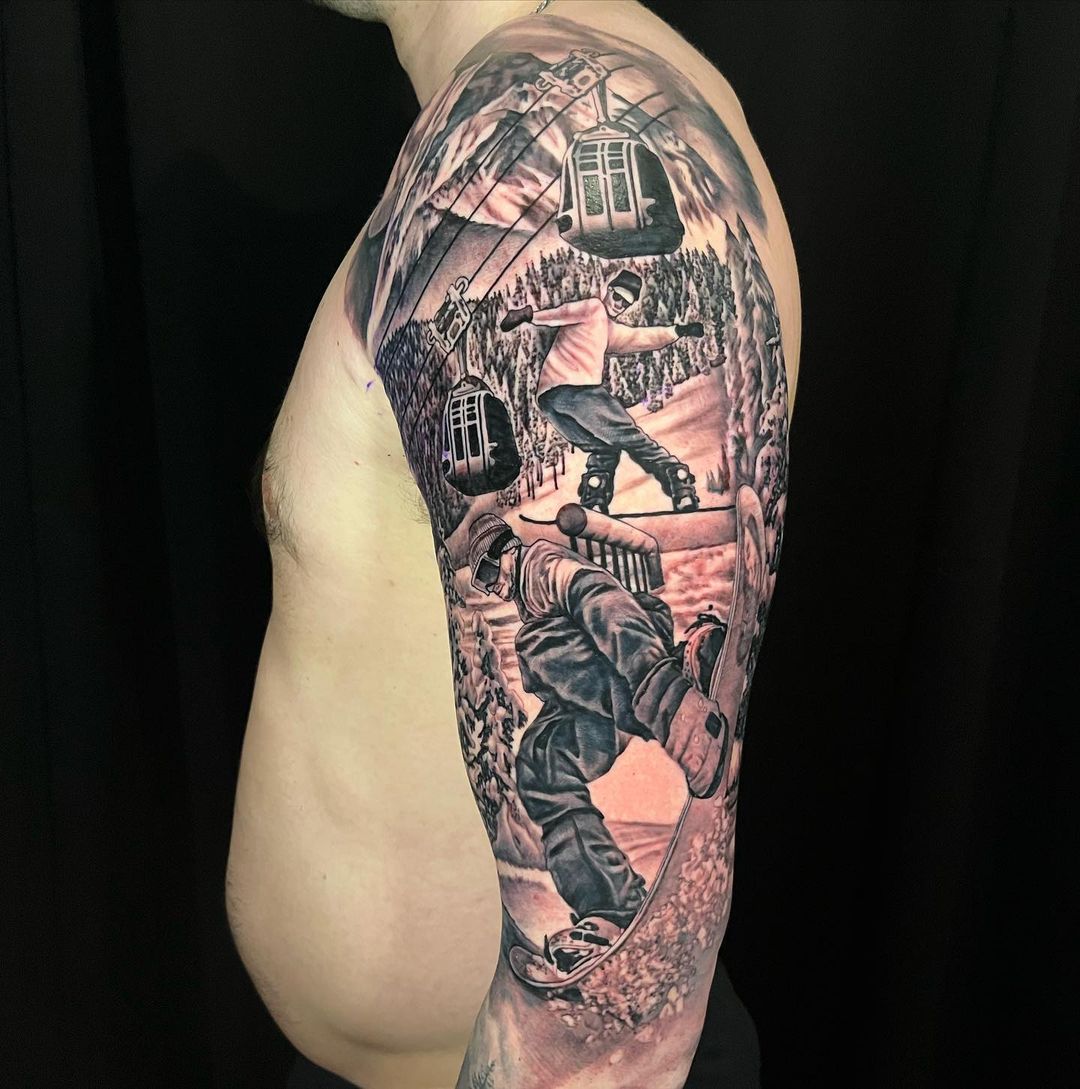 25 Snowboard Tattoos For The Winter Sports Lovers