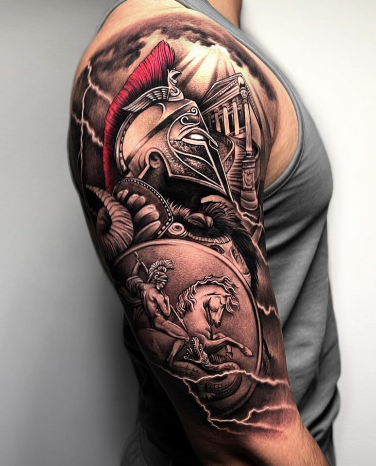 23 Warrior Tattoo Sleeve Ideas To Cope With Hardships