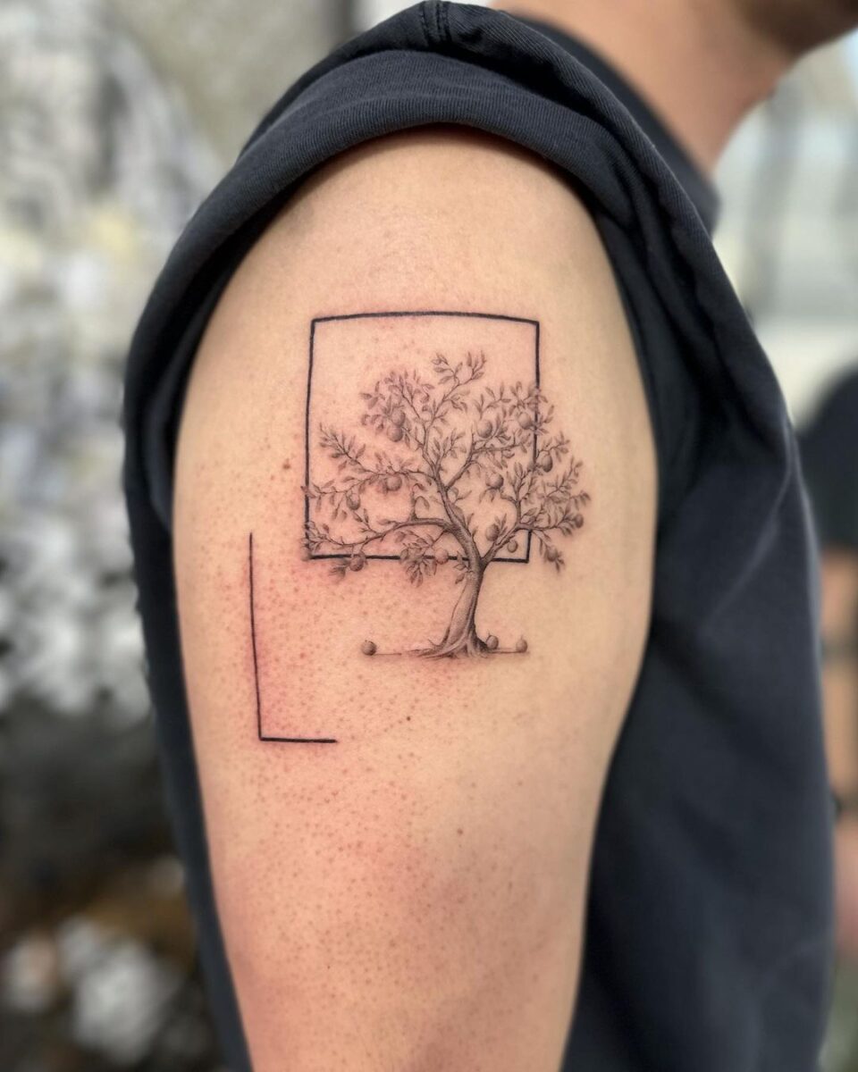 22 Seriously Appealing Apple Tree Tattoos For Your Next Ink