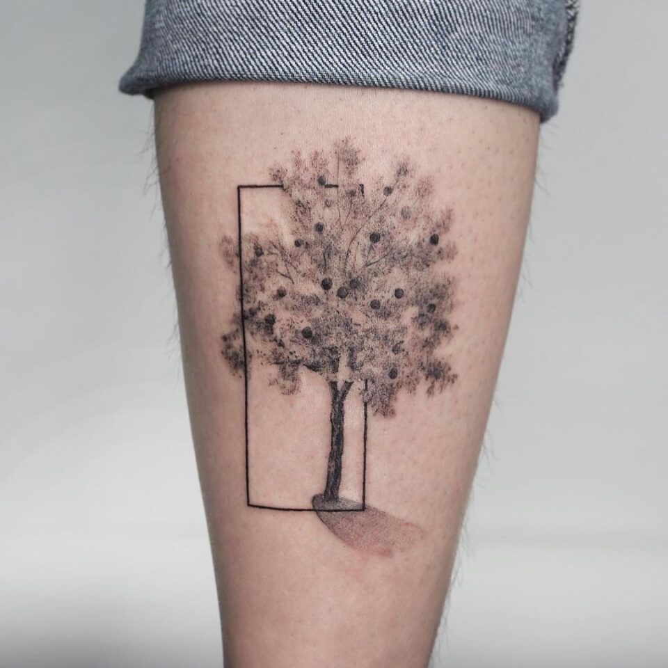 22 Seriously Appealing Apple Tree Tattoos For Your Next Ink