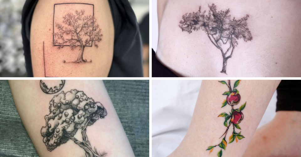 22 Seriously Appealing Apple Tree Tattoos For Your Next Ink