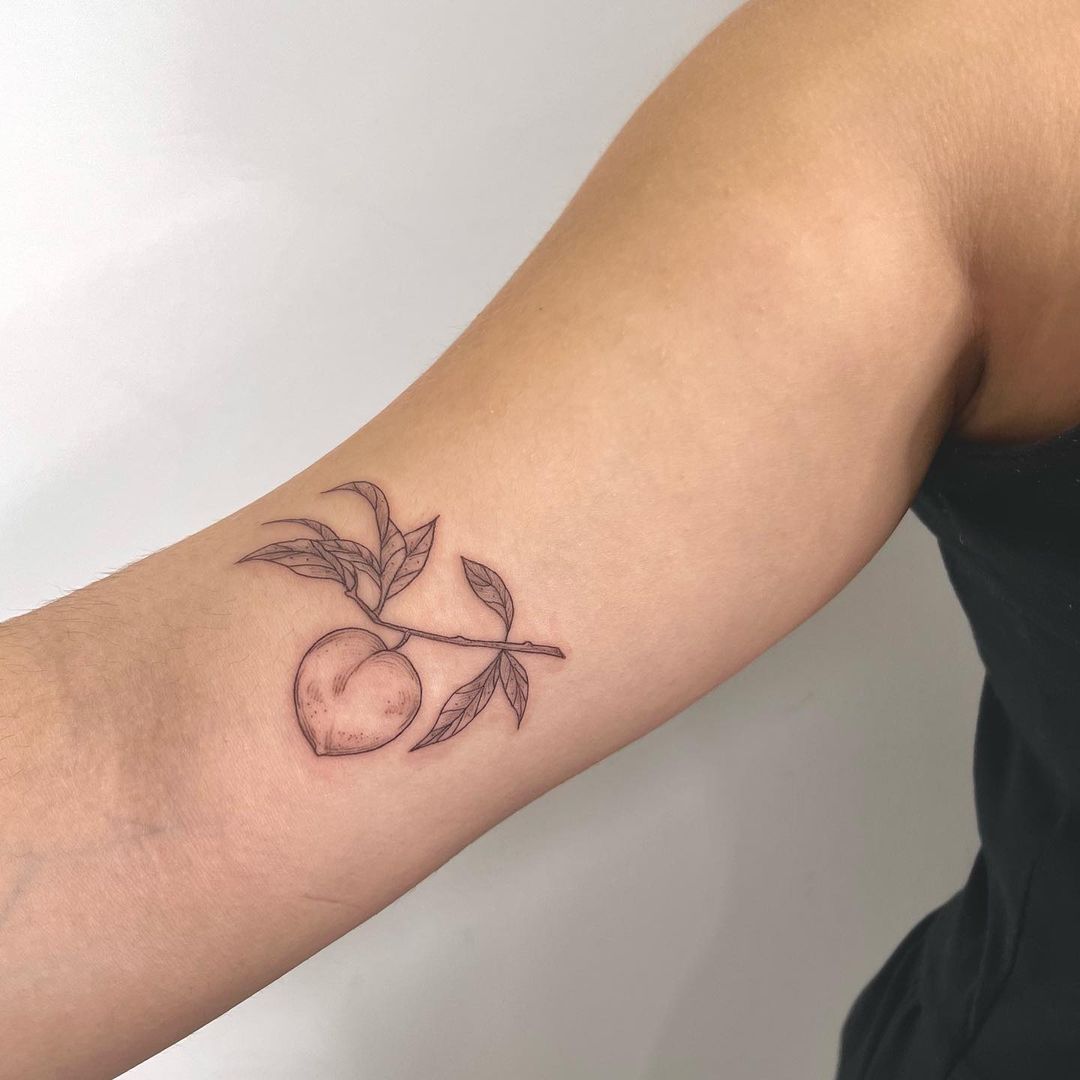 24 Peach Tattoos That Will Make You Feel Positively Peachy