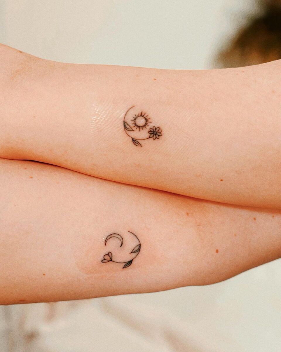 26 Magnificent Matching Tattoos To Say "I Love You" In Ink