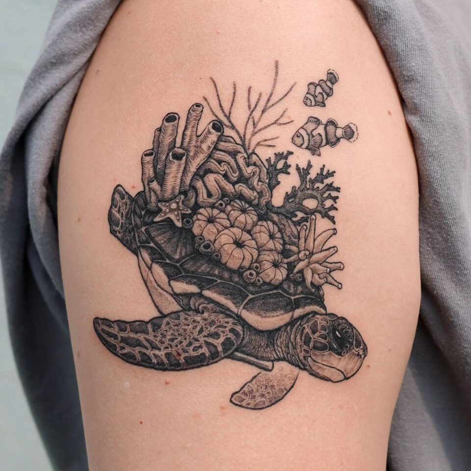 22 Snappy Sea Turtle Tattoos Guaranteed To Make A Splash