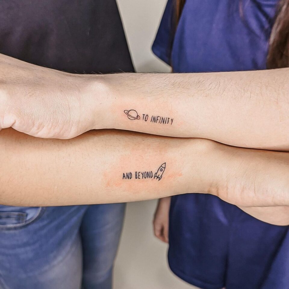26 Magnificent Matching Tattoos To Say "I Love You" In Ink