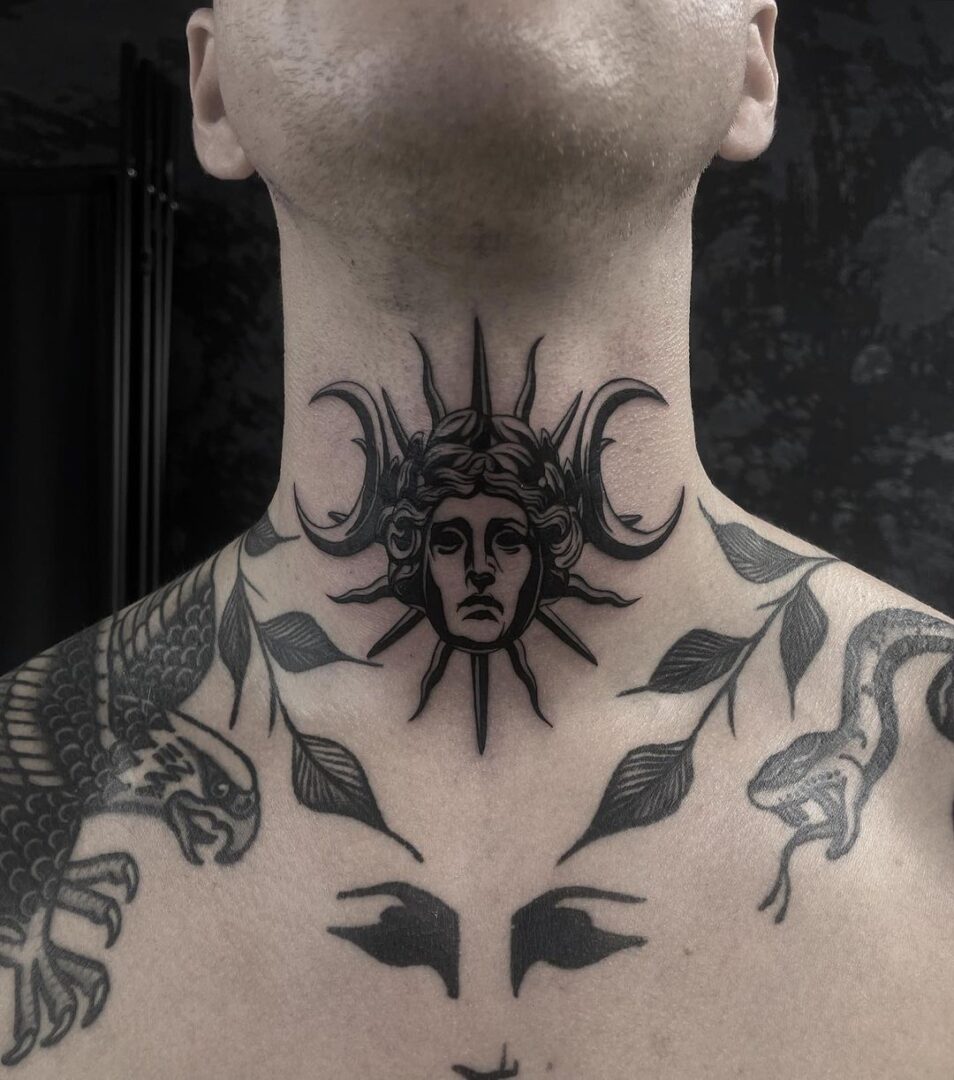 20 Front Neck Tattoos For Guys That Will Get Noticed