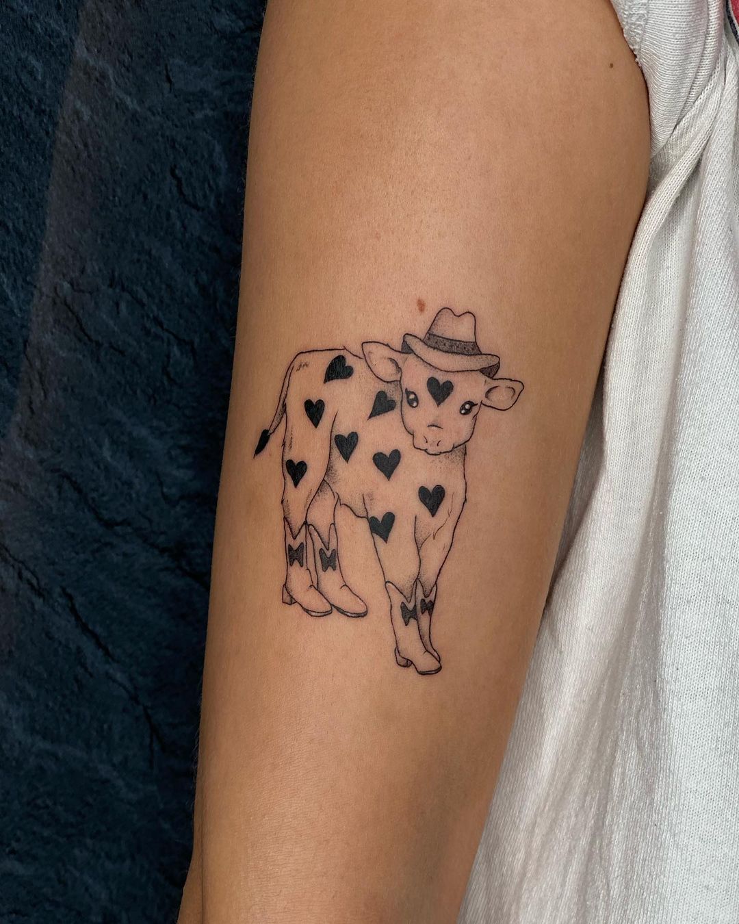 21 Incredible Cow Tattoos That'll Make You Spit Up Your Milk