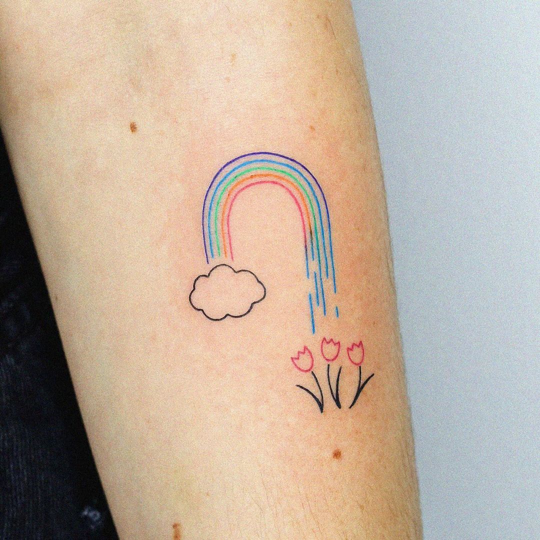 23 Radiant Rainbow Tattoo Ideas That'll Color You Impressed