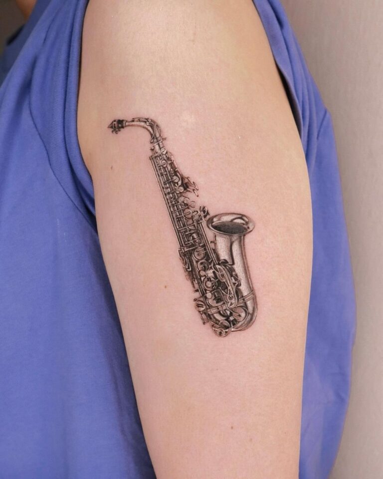 27 Superior Saxophone Tattoos That Hit All The Right Notes
