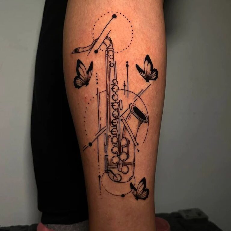 27 Superior Saxophone Tattoos That Hit All The Right Notes
