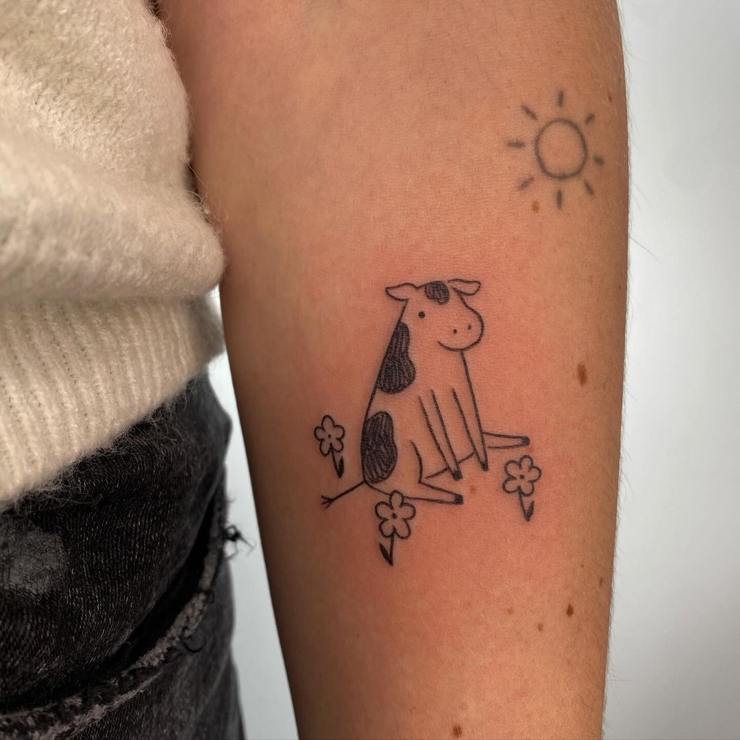 21 Incredible Cow Tattoos That'll Make You Spit Up Your Milk