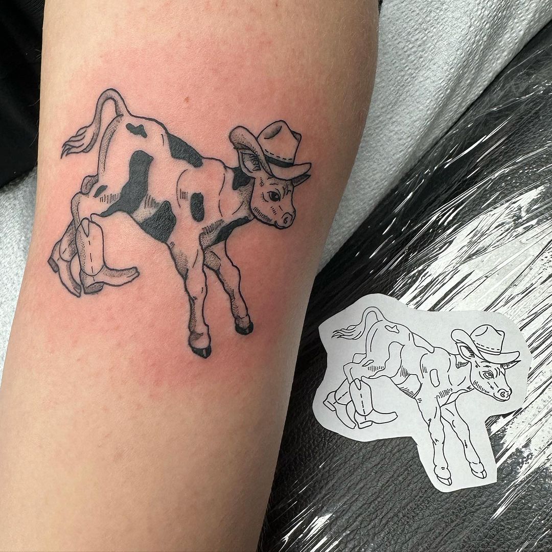 21 Incredible Cow Tattoos That'll Make You Spit Up Your Milk