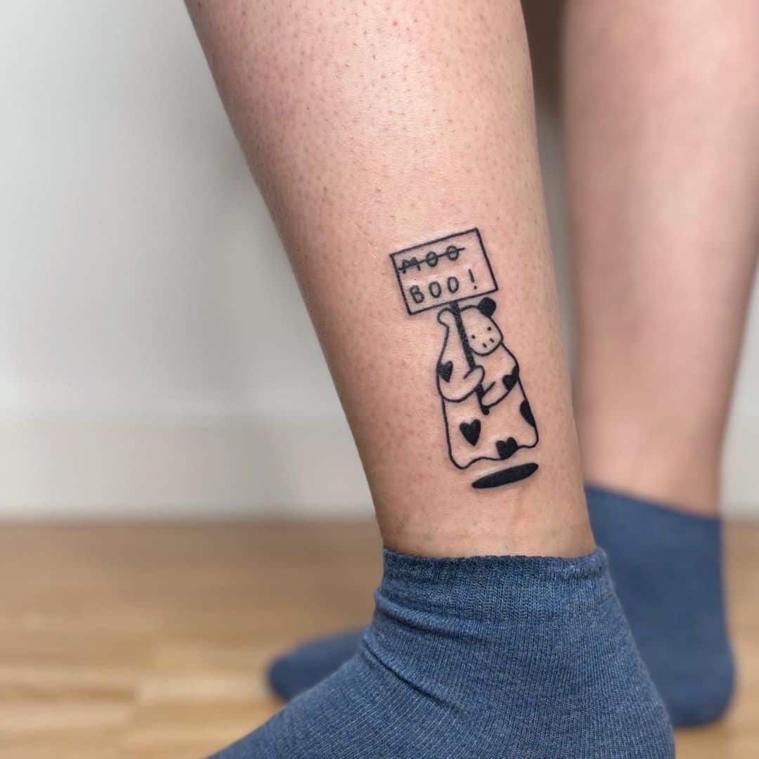 21 Incredible Cow Tattoos That'll Make You Spit Up Your Milk