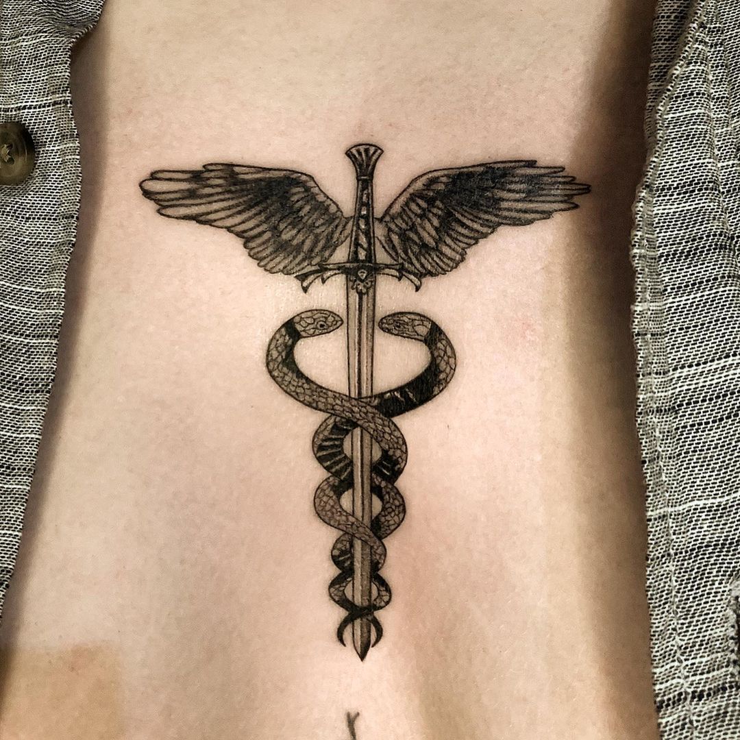 21 Superior Caduceus Tattoo Ideas You'll Want To Get Inked
