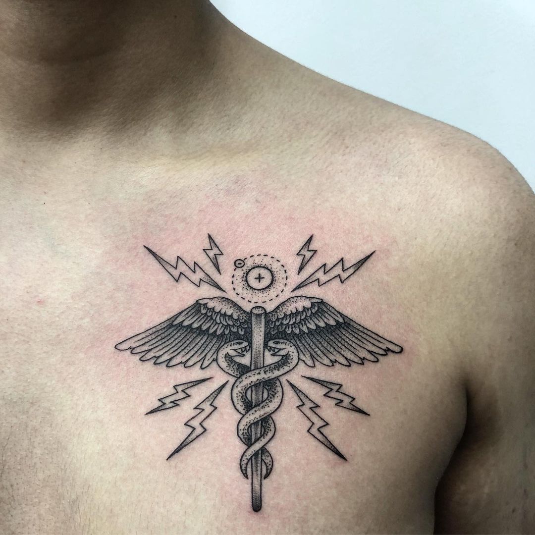 21 Superior Caduceus Tattoo Ideas You'll Want To Get Inked