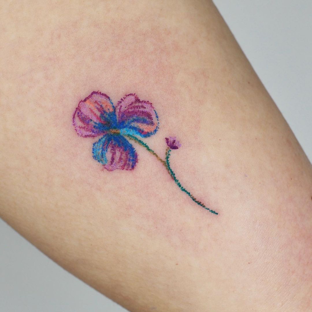 21 Alluring Violet Flower Tattoos For A Delicate Expression