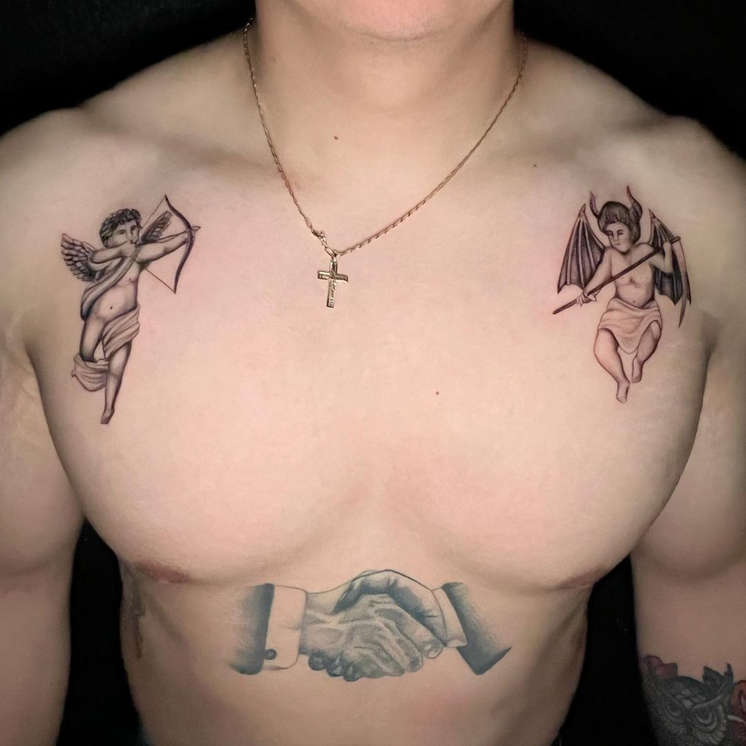 22 Angel And Devil Tattoo Ideas Where Good And Evil Collide