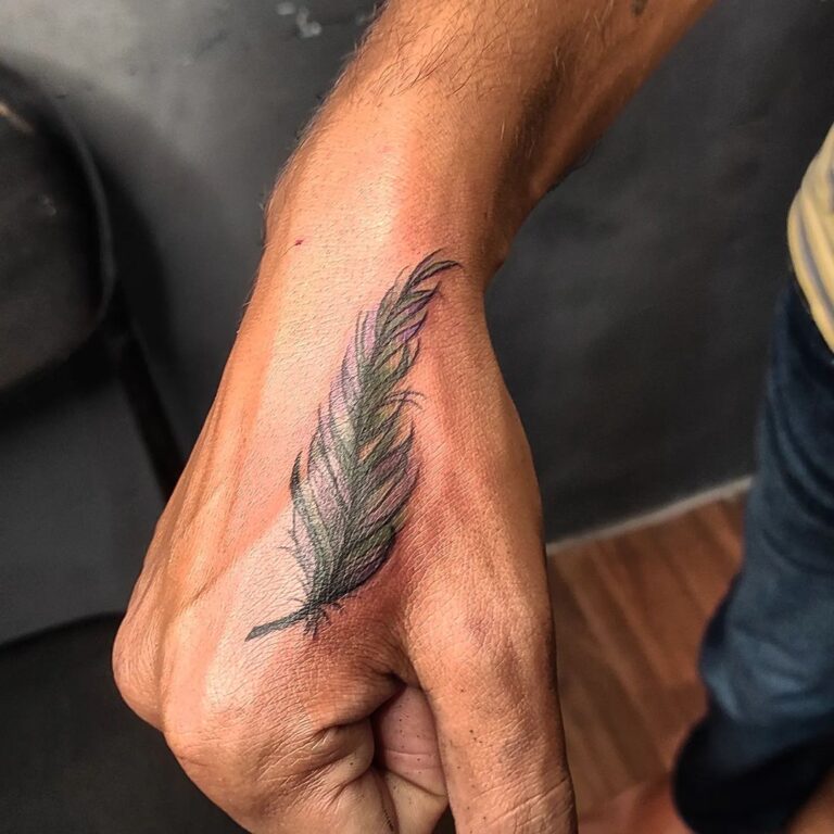 18 Elite Feather On Hand Tattoos: Handy Symbols Of Freedom