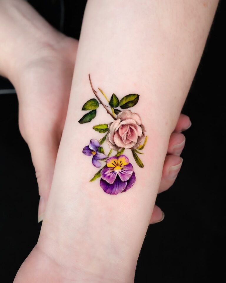 21 Alluring Violet Flower Tattoos For A Delicate Expression