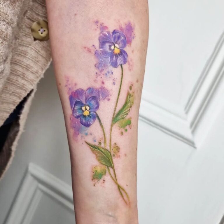 21 Alluring Violet Flower Tattoos For A Delicate Expression