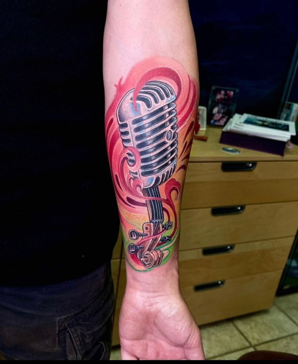 25 Microphone Tattoo Ideas If You Want Your Voice To Be Heard