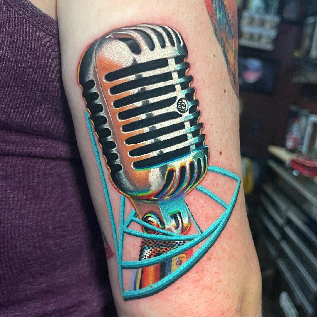 25 Microphone Tattoo Ideas If You Want Your Voice To Be Heard