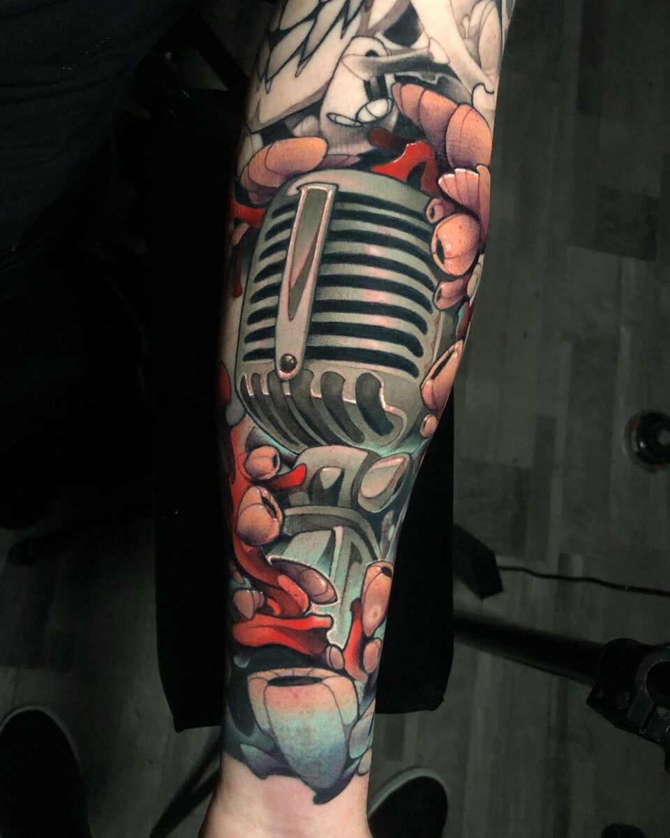 25 Microphone Tattoo Ideas If You Want Your Voice To Be Heard
