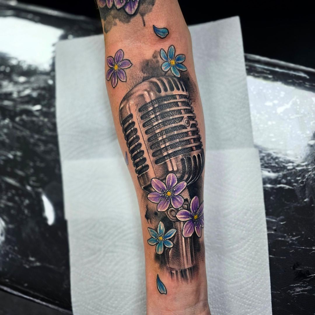 25 Microphone Tattoo Ideas If You Want Your Voice To Be Heard